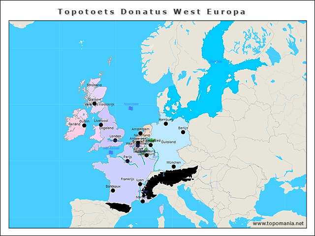 Topografie Topotoets Donatus West Europa | www.topomania.net