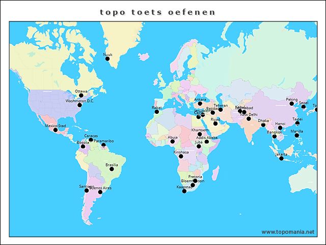 Topografie topo toets oefenen | www.topomania.net