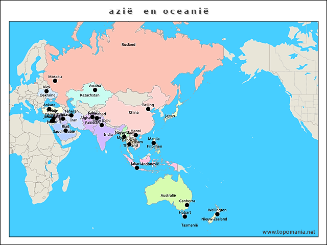 Topografie azië en oceanië | www.topomania.net