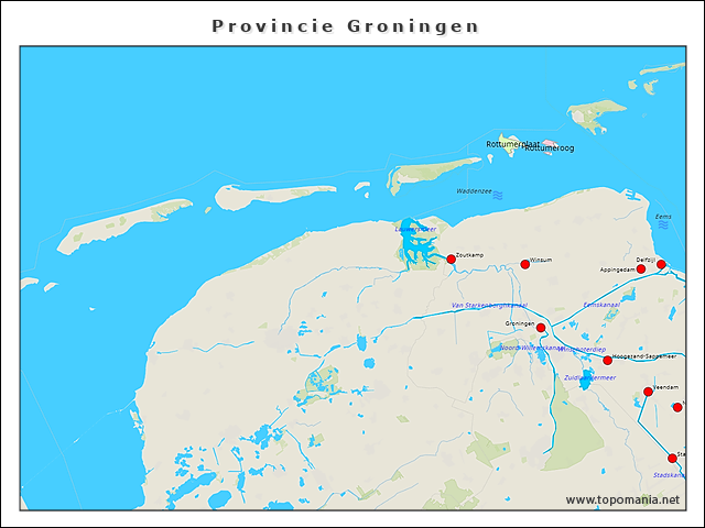 Topografie Provincie Groningen | www.topomania.net