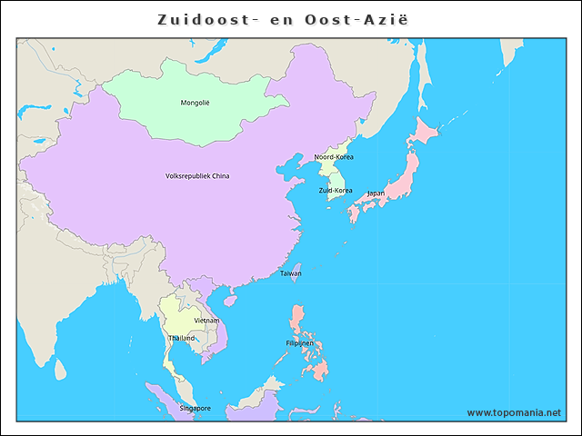 Topografie Zuidoost- en Oost-Azië | www.topomania.net
