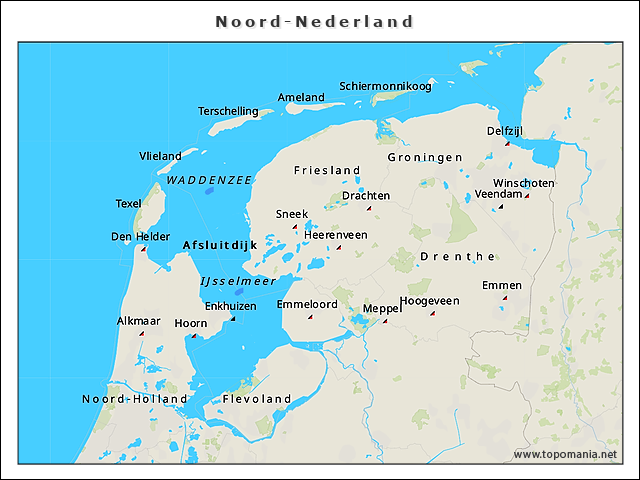 Topografie Noord-Nederland | www.topomania.net