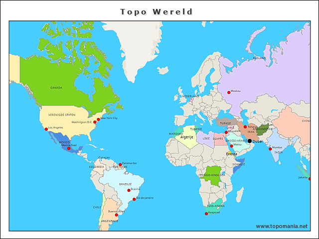 Topografie Topo Wereld (citadel college) | www.topomania.net