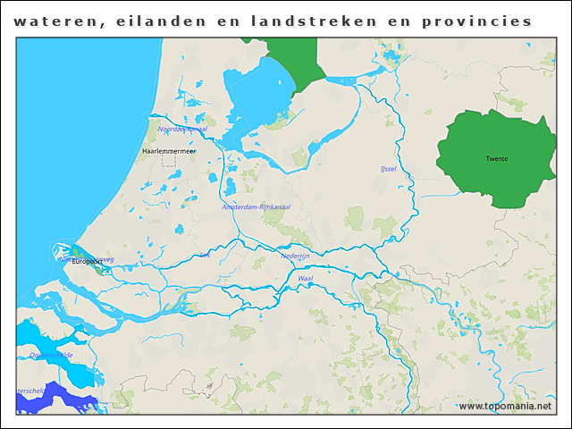 Topografie wateren, eilanden en landstreken en provincies | www ...