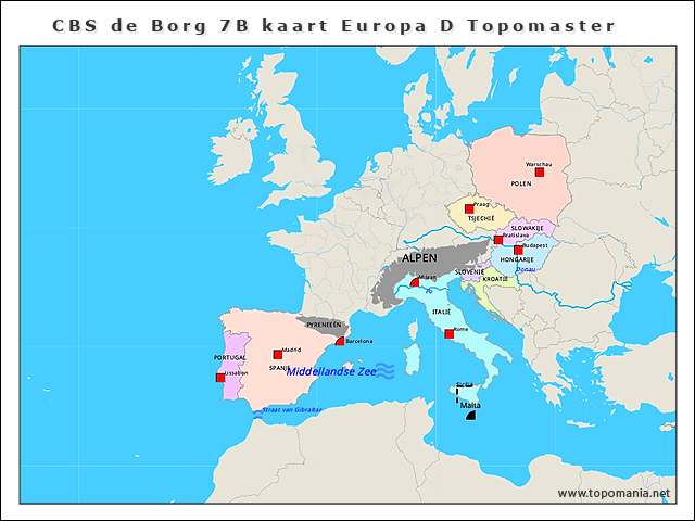 Topografie CBS de Borg 7B kaart Europa D Topomaster | www.topomania.net