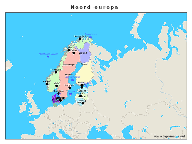 Topografie Noord-europa | www.topomania.net