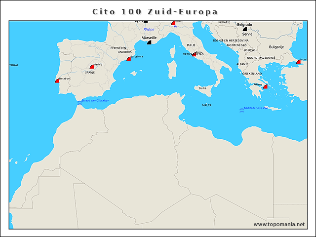 Topografie Cito 100 Zuid-Europa | www.topomania.net