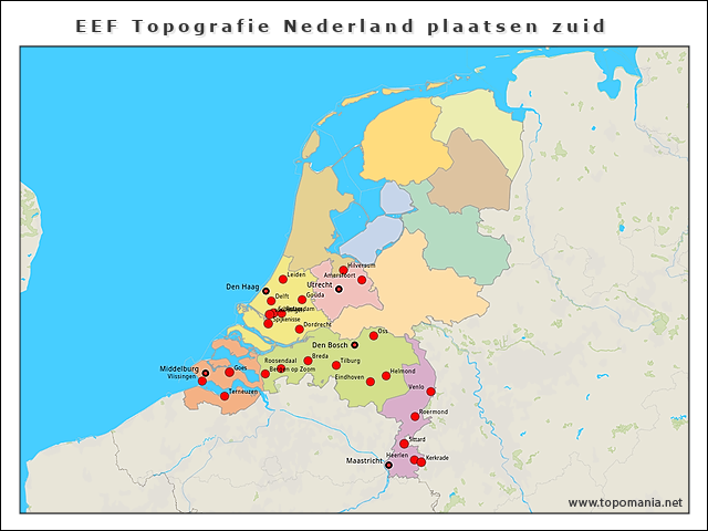 Topografie EEF Topografie Nederland plaatsen zuid | www.topomania.net
