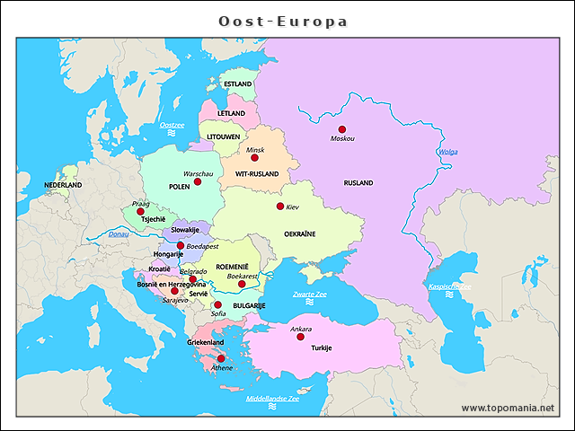 Topografie Oost-Europa | www.topomania.net