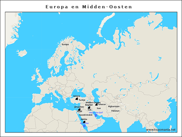 Topografie Europa en Midden-Oosten | www.topomania.net