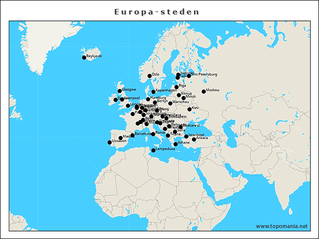 Topografie Europa-steden | www.topomania.net