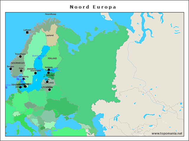 Topografie Noord Europa | www.topomania.net