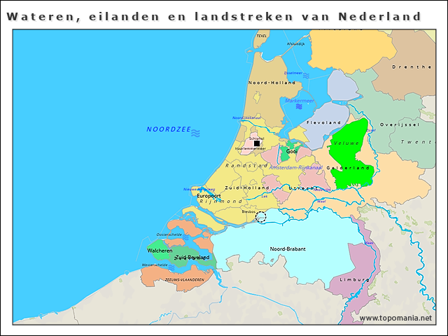Topografie Wateren, eilanden en landstreken van Nederland | www ...