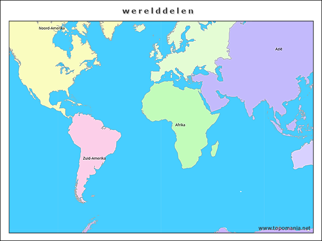 Topografie werelddelen | www.topomania.net