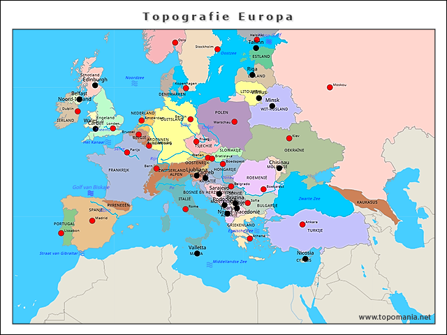 Topografie Topografie Europa | www.topomania.net