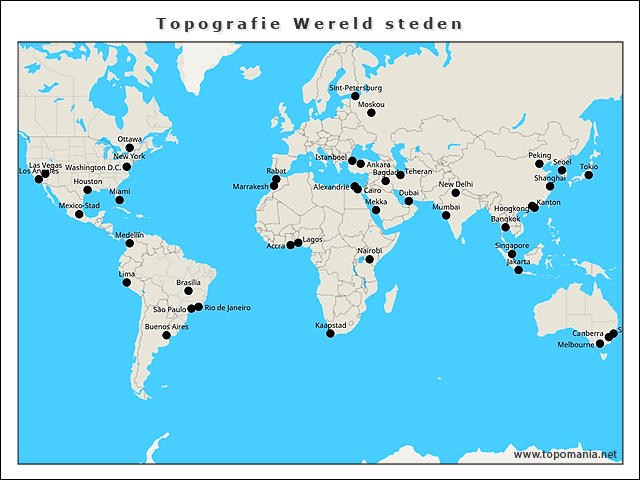 Topografie Topografie Wereld steden | www.topomania.net