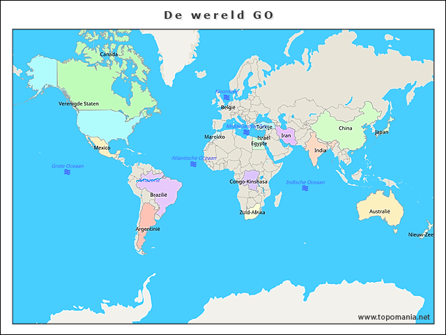 Topografie De wereld GO | www.topomania.net