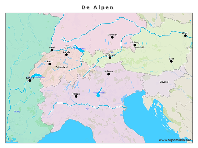 Topografie De Alpen | www.topomania.net