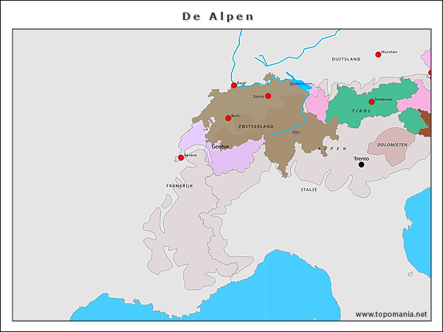 Topografie De Alpen | www.topomania.net