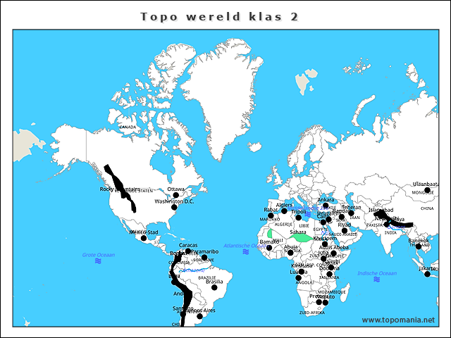 Topografie Topo wereld klas 2 | www.topomania.net