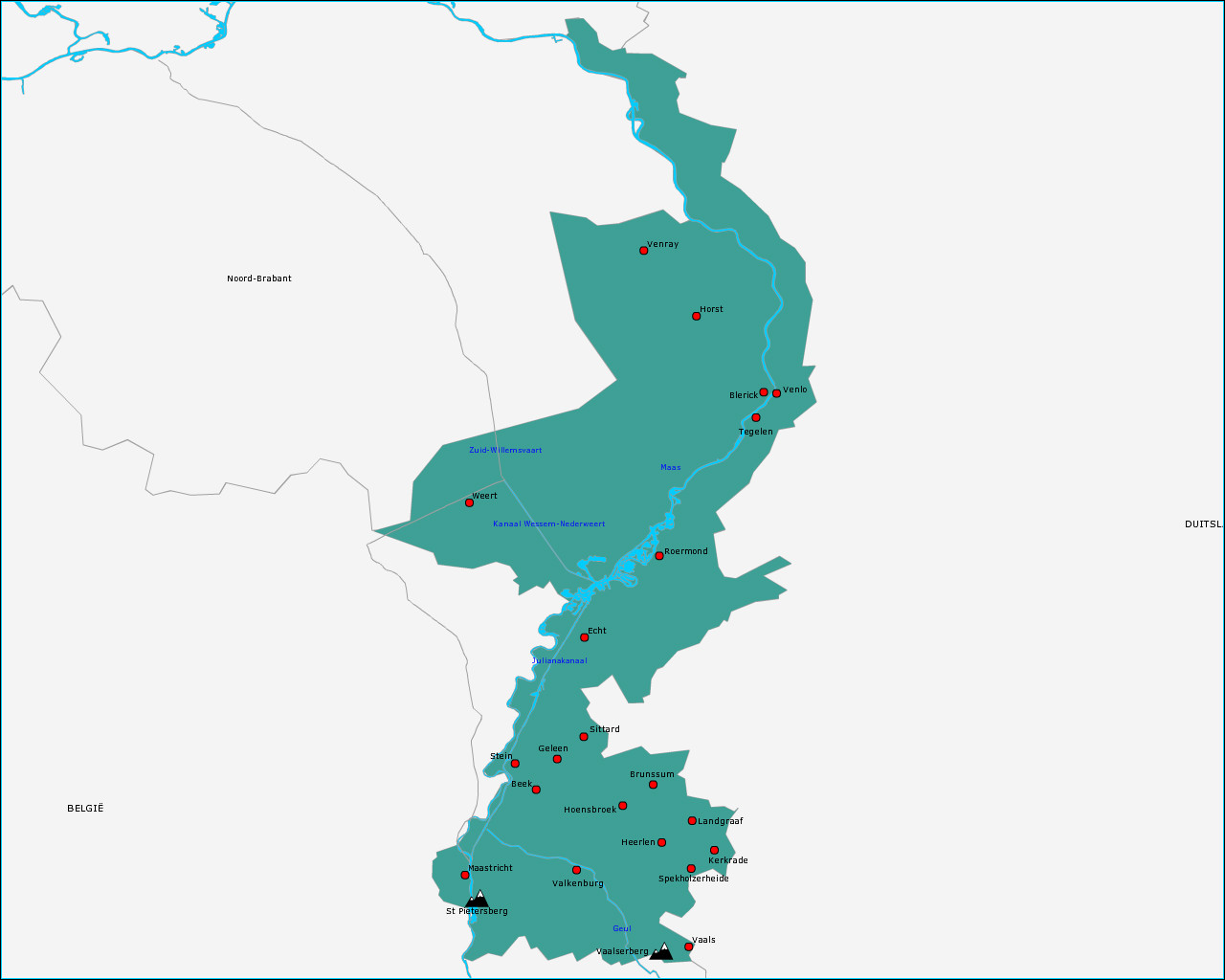 Topografie Provincie Limburg | www.topomania.net