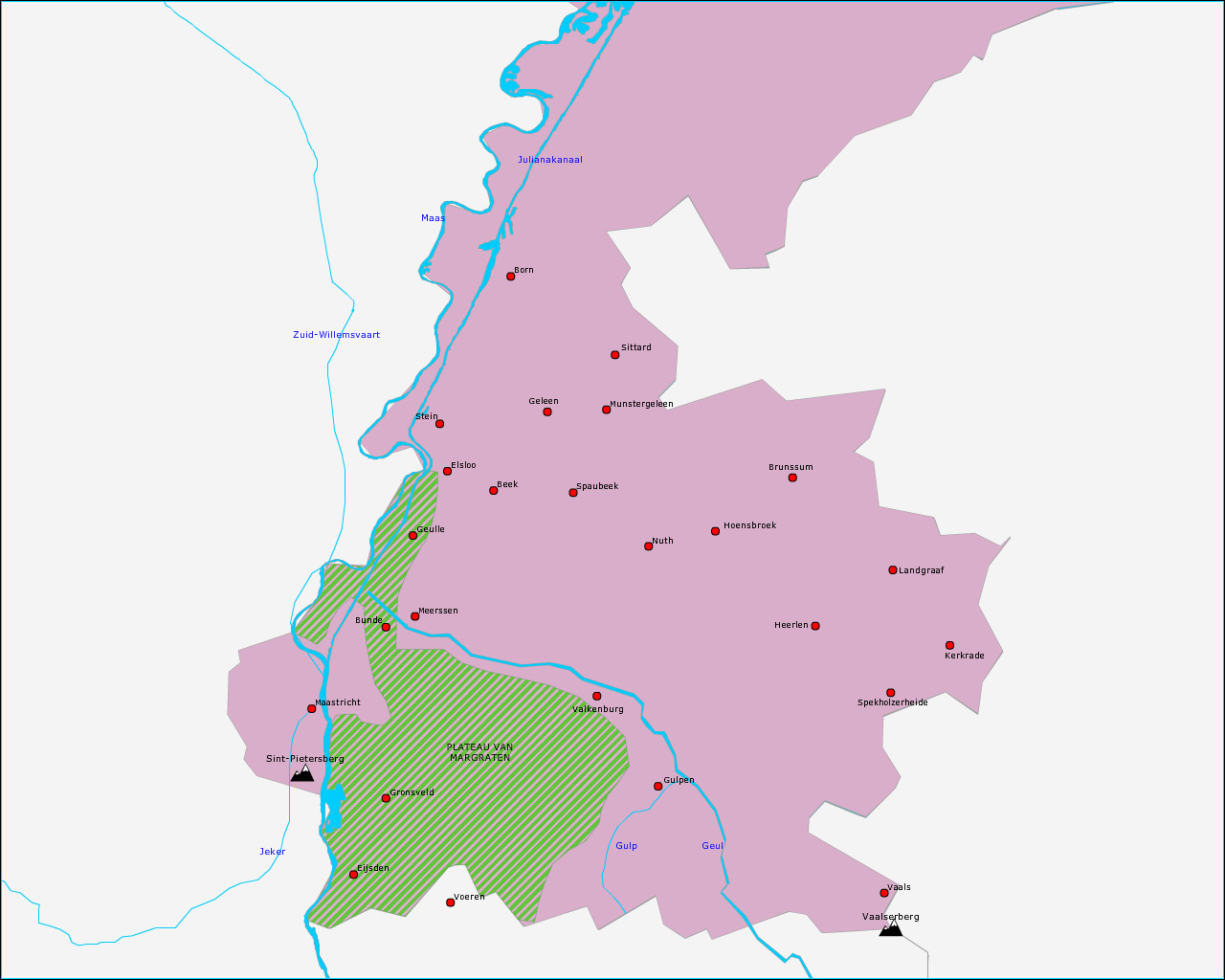 Kaart Van Limburg Met Plaatsen - kaart