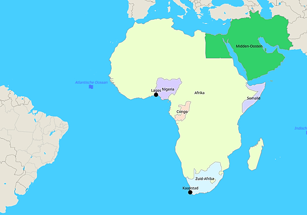 Topografie Afrika en Azië - Centraal- en Zuid-Afrika DEF | www ...