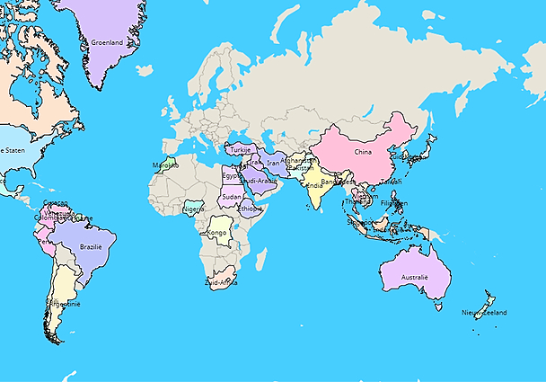 Geography Topo Wereld landen | www.topomania.net