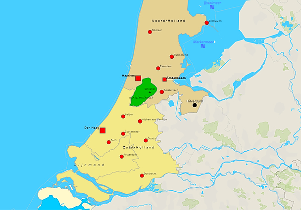 Topografie Noord-Holland, Zuid-Holland en Zeeland | www.topomania.net