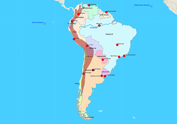 Topografie Zuid-Amerika Wende | www.topomania.net