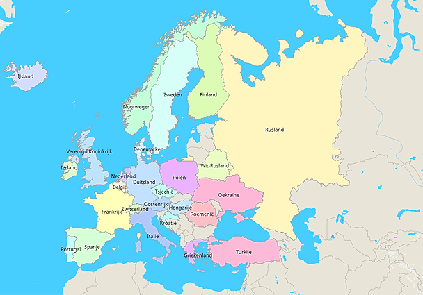 Topografie Europa landen | www.topomania.net