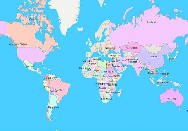 Topografie Wereld landen en steden | www.topomania.net
