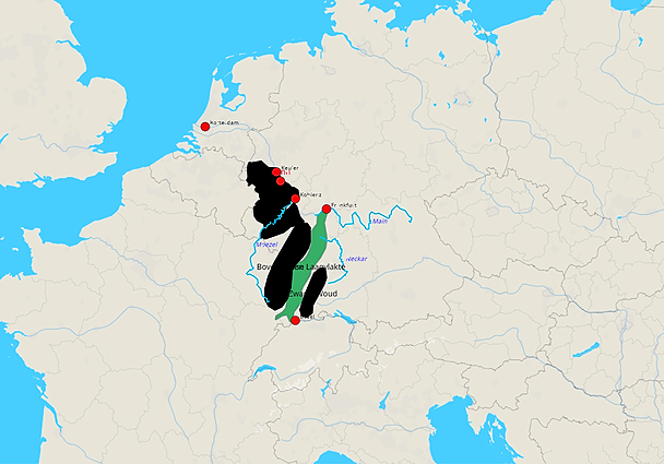 Topografie Stroomgebied van de Rijn | www.topomania.net