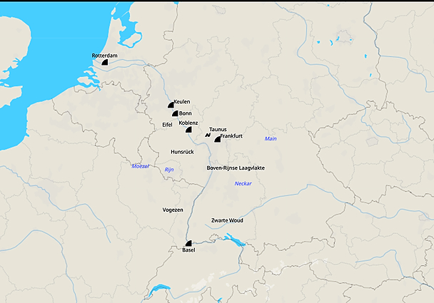 Topografie Het stroomgebied van de Rijn | www.topomania.net