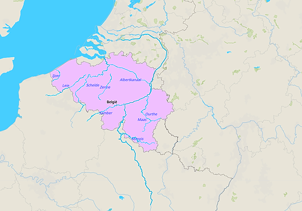 Topografie Rivieren België | www.topomania.net