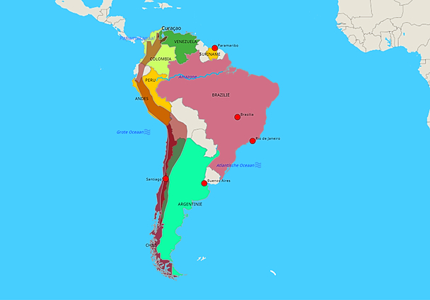 Topografie Gr8 - Topografie Zuid-Amerika | www.topomania.net