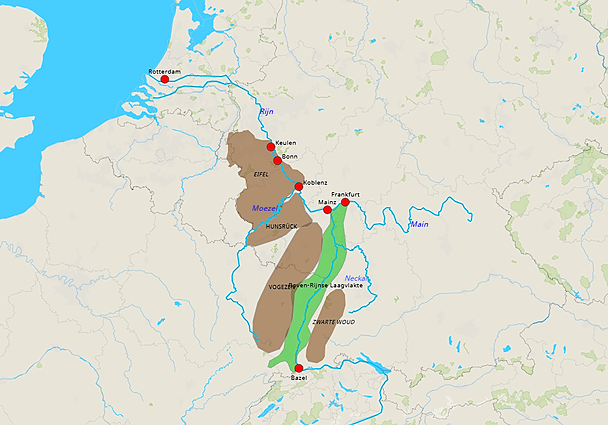 Topografie Geo Stroomgebied De rijn | www.topomania.net